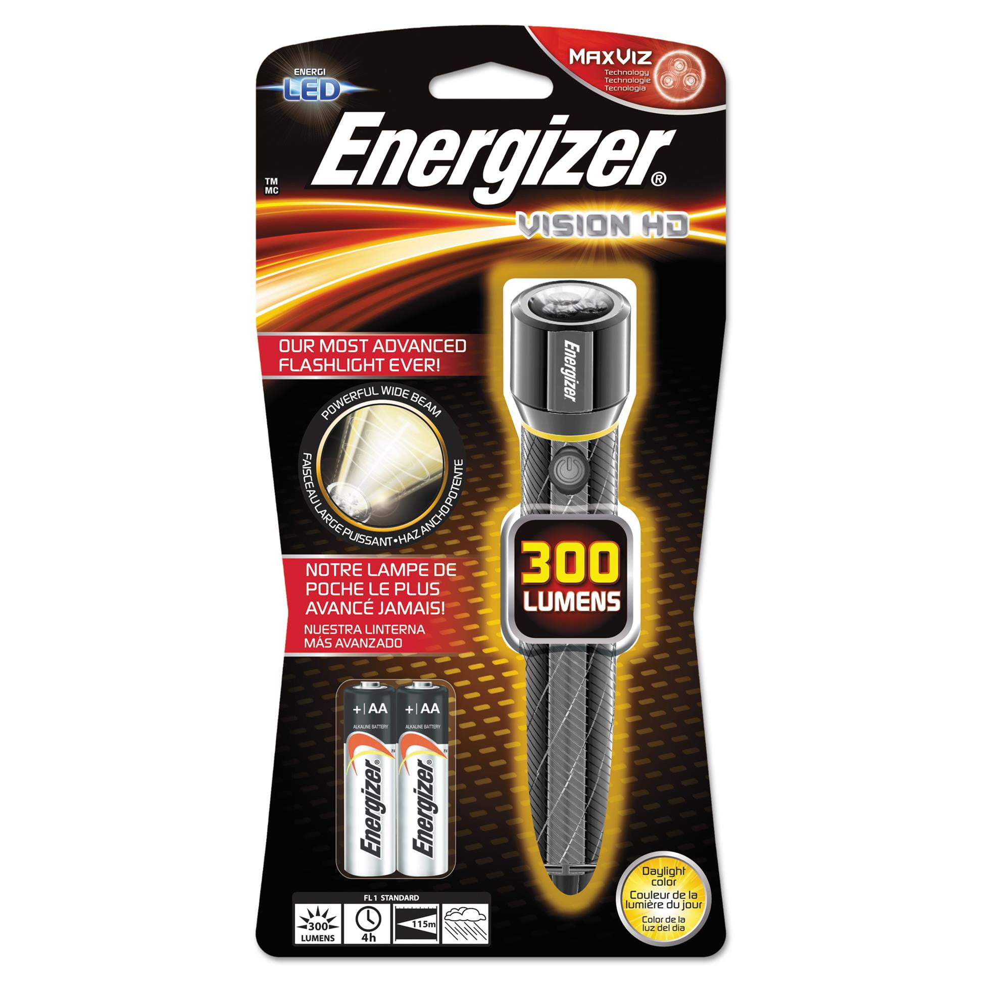 Energizer Metal LED Flashlight, 2 AA, Chrome - Walmart.com