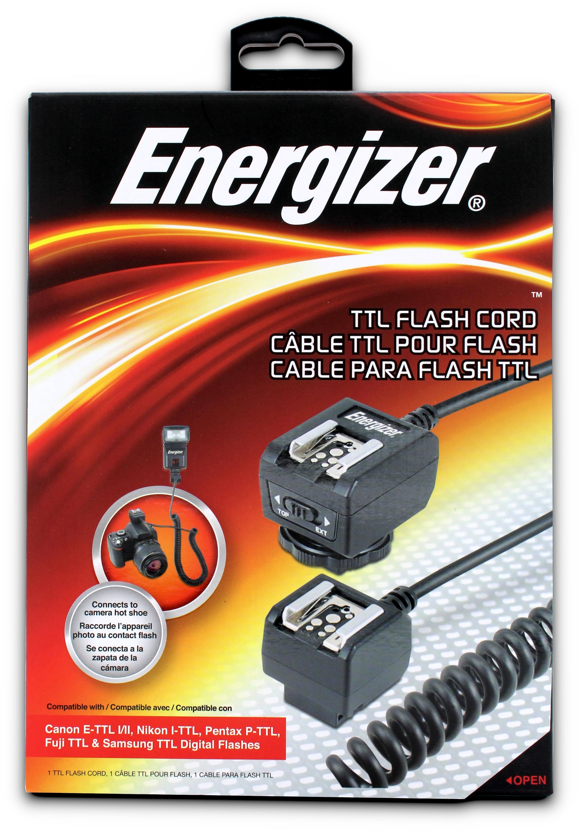 Energizer Multi-Fit - Flash synchro cable - 6 ft - Walmart.com