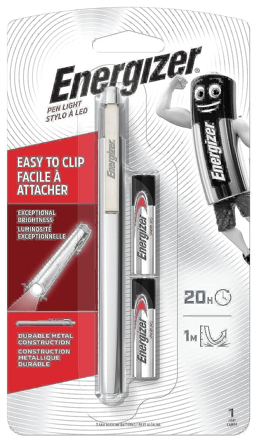 Energizer Penlite LED Torch with 2 x AAA Alkaline Batteries, Black ...