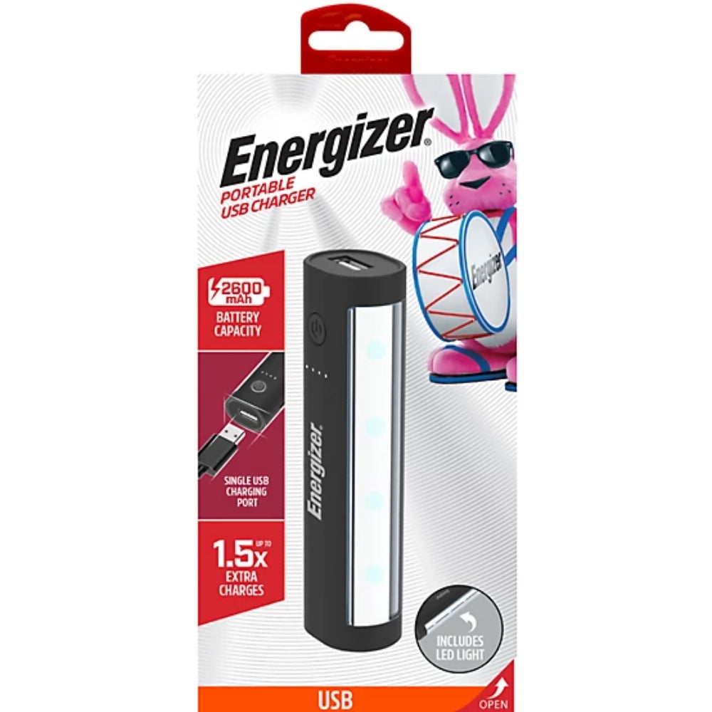 Energizer Portable Backup Battery USB Charger w/LED Light for Cell ...