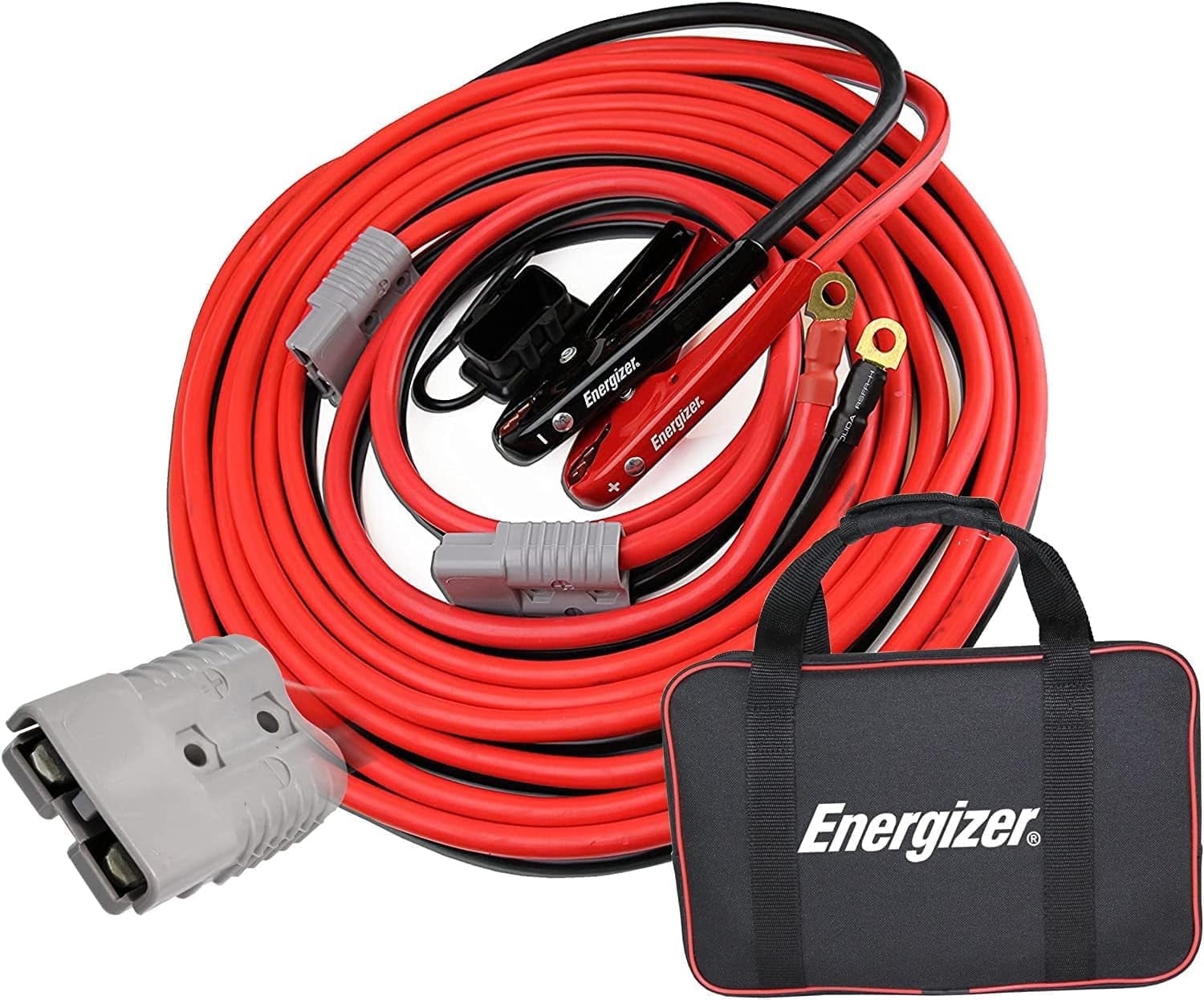 Energizer 1-Gauge 800A 30 Ft Long Car Jumper Battery Cables with Quick ...