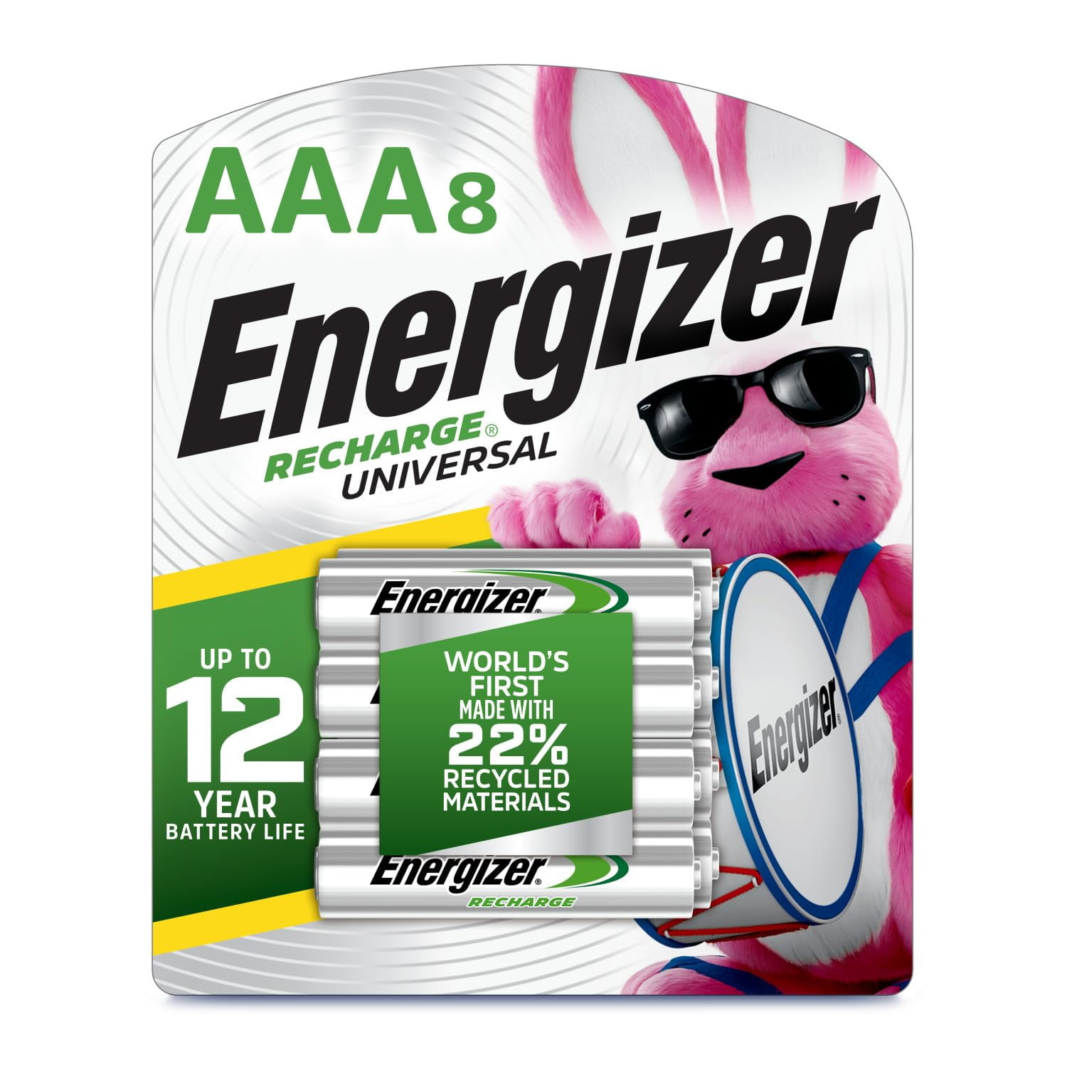Energizer Recharge Universal Rechargeable AAA Batteries (8 Pack ...