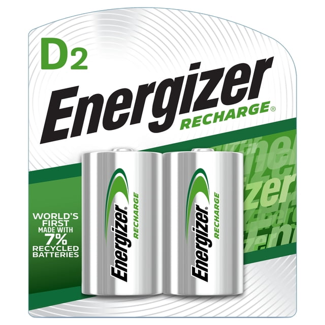 Energizer Rechargeable D Cell Batteries, Longest Lasting Value Pack (2 ...