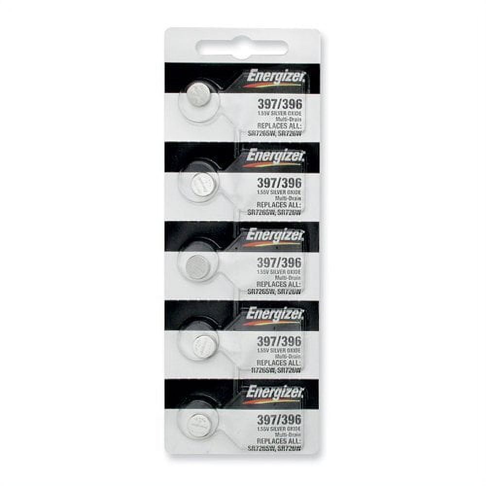 Energizer Silver Oxide Watch Battery 397/396 Button Cell, Pack of 5 ...