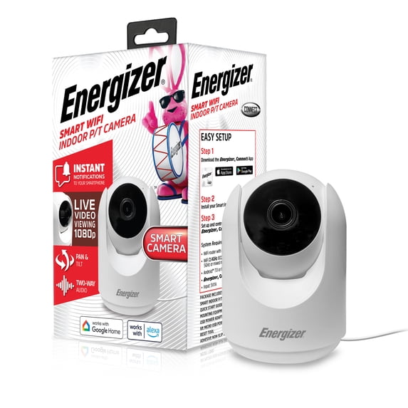 Energizer Smart 1080p Indoor Pan & Tilt Wired Camera, Motion Tracking ...