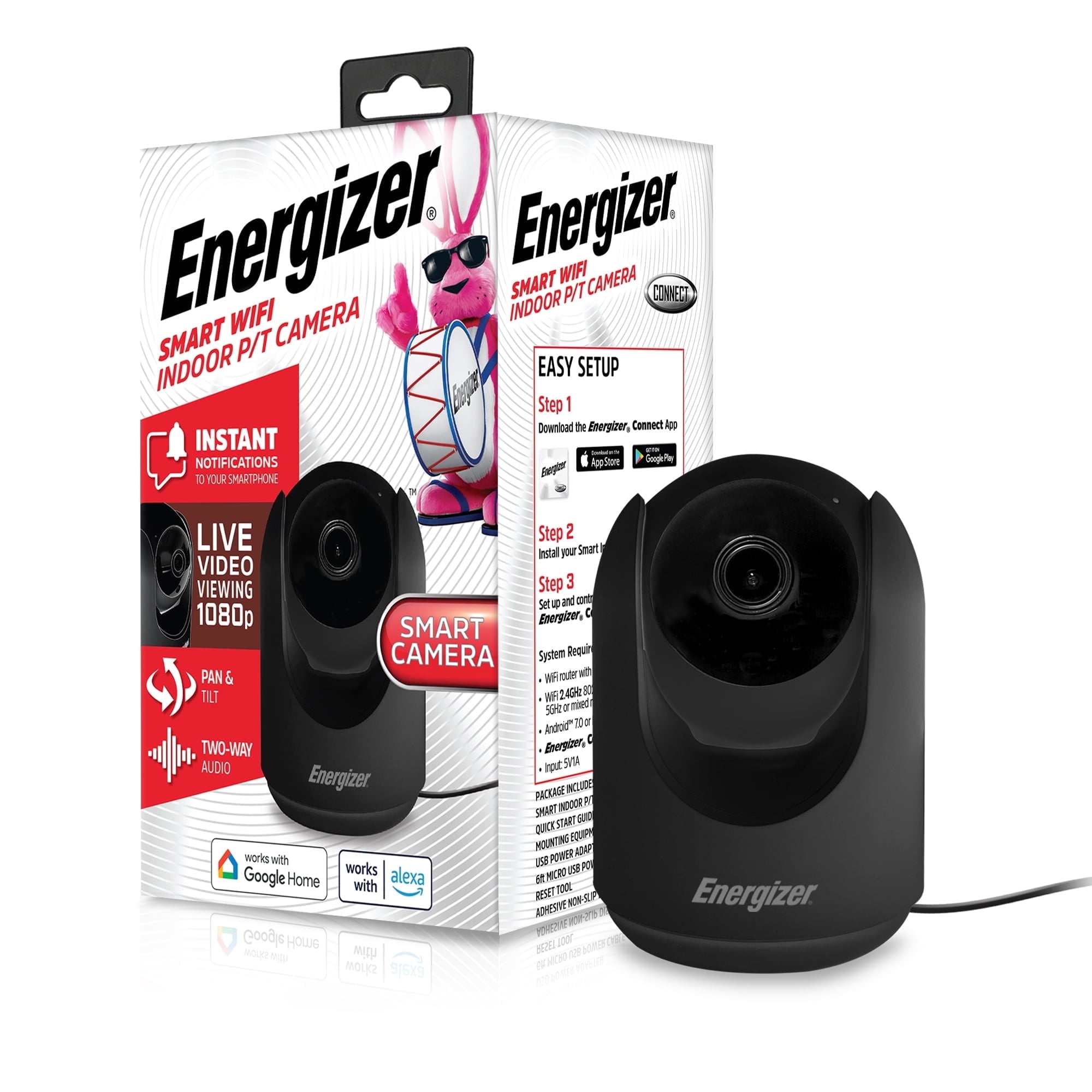 Energizer Smart 1080p Indoor Camera, Pan Tilt Motion Tracking, Night ...