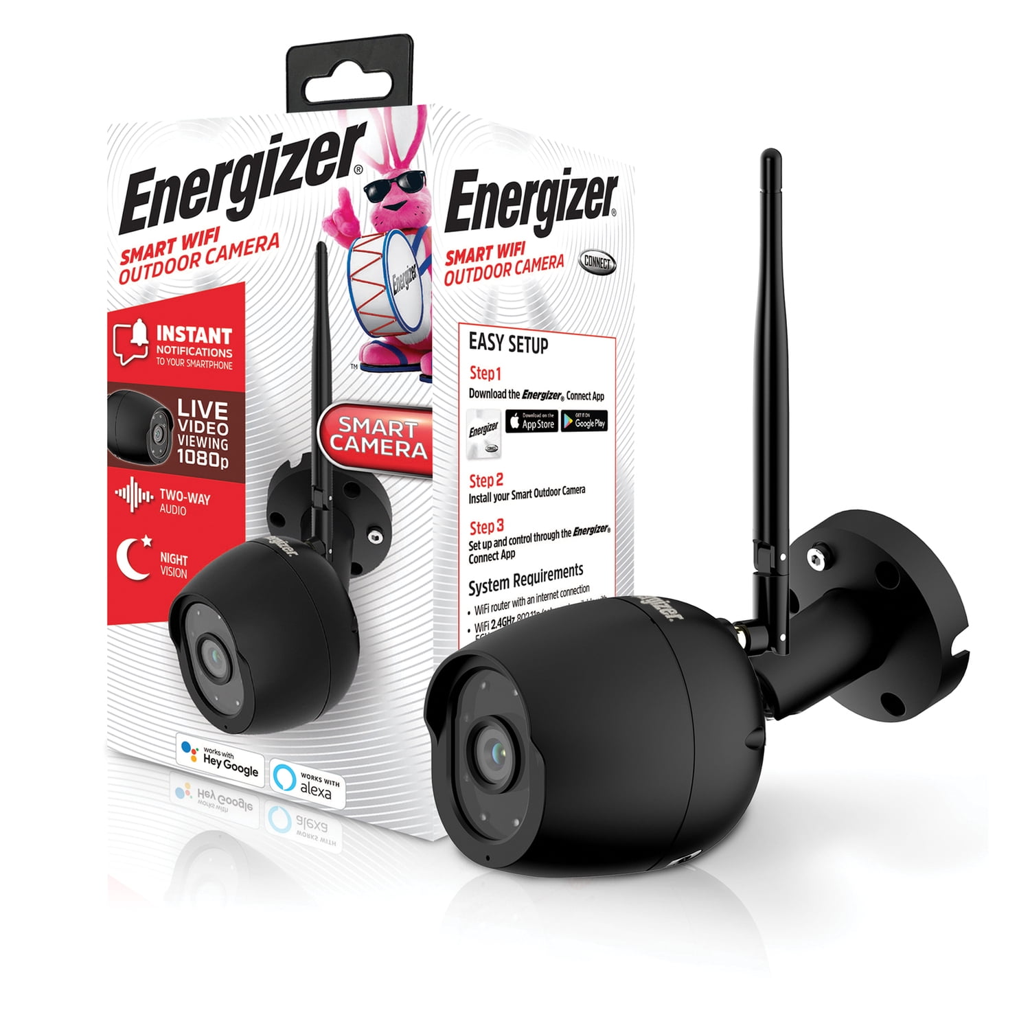 Energizer Smart HD 1080p WiFi Wireless Outdoor Camera with Streaming ...