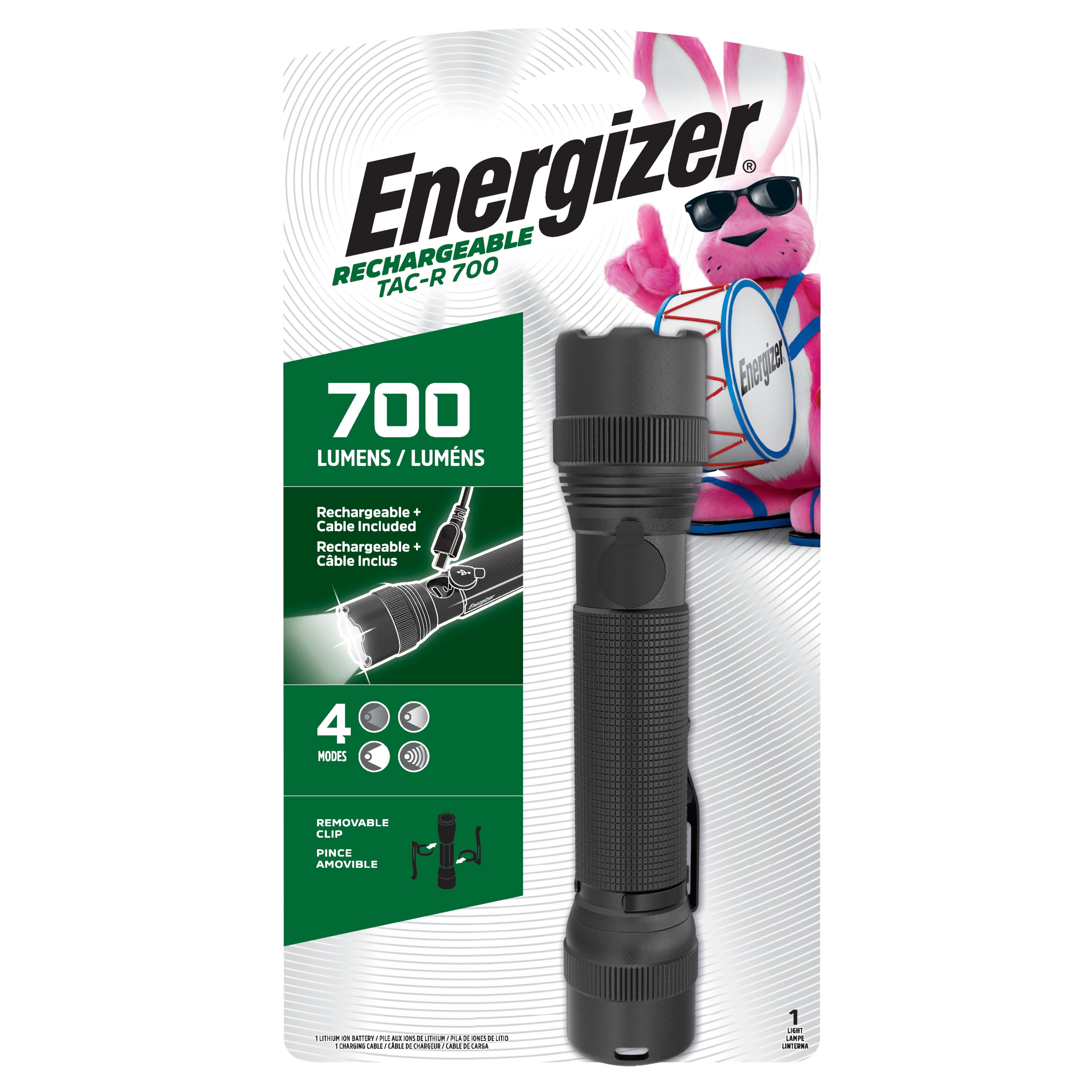 Energizer TAC-R 700 Rechargeable Flashlight with Micro-USB Charging ...