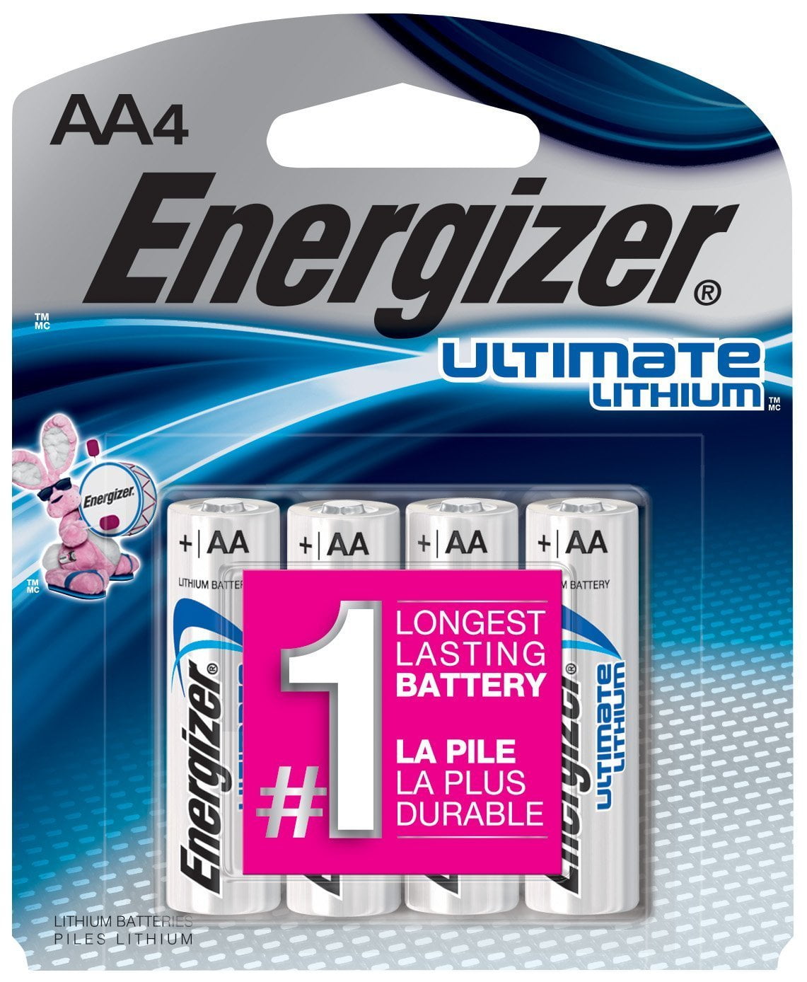 Energizer Ultimate Lithium AA Batteries, Long-Lasting, Leak-Proof, 4 ...