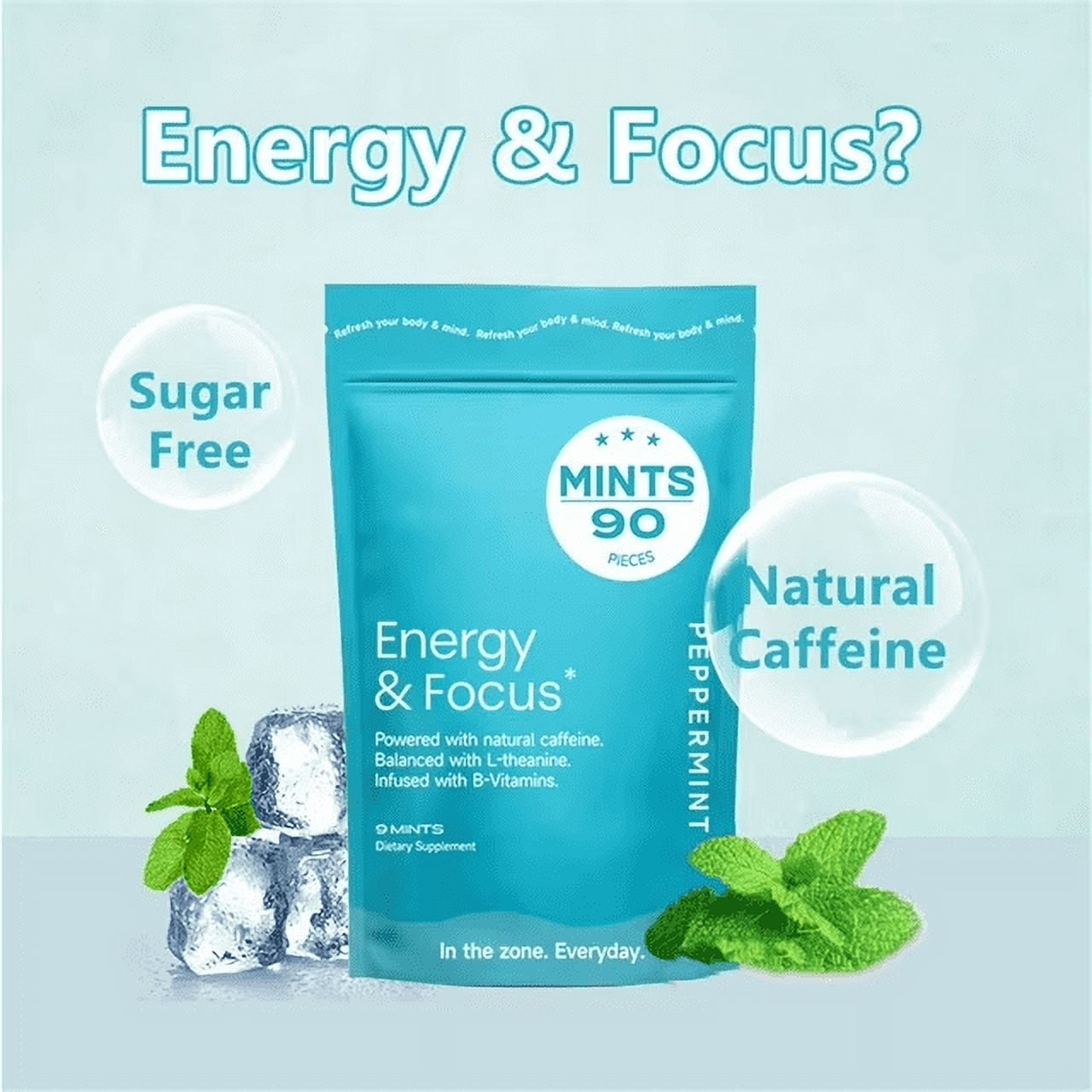 Energy Caffeine Mints (90 Pieces) - Sugar Free with L-theanine ...