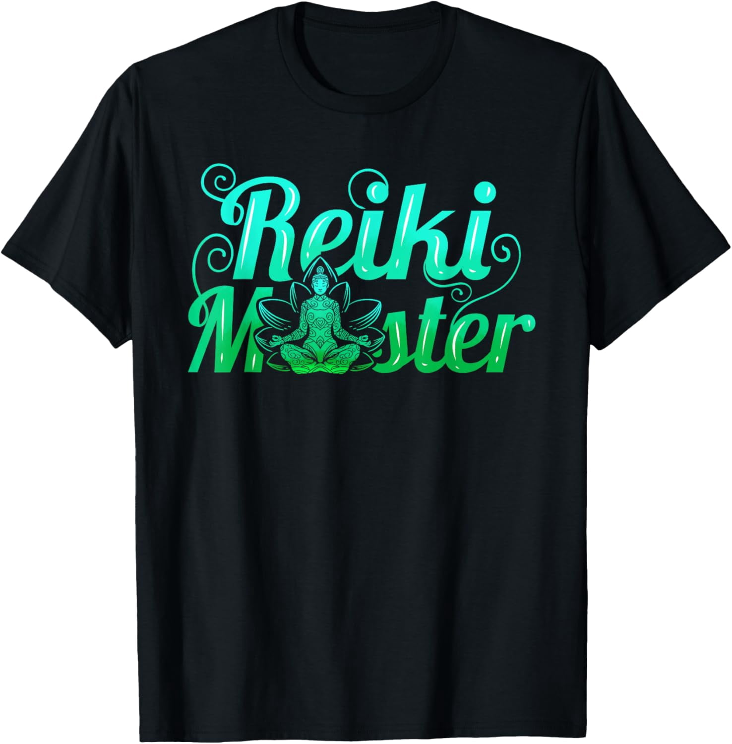 Energy Chakra Holistic Healing Hands Buddha Reiki Master T-Shirt men and women can wear, black ...