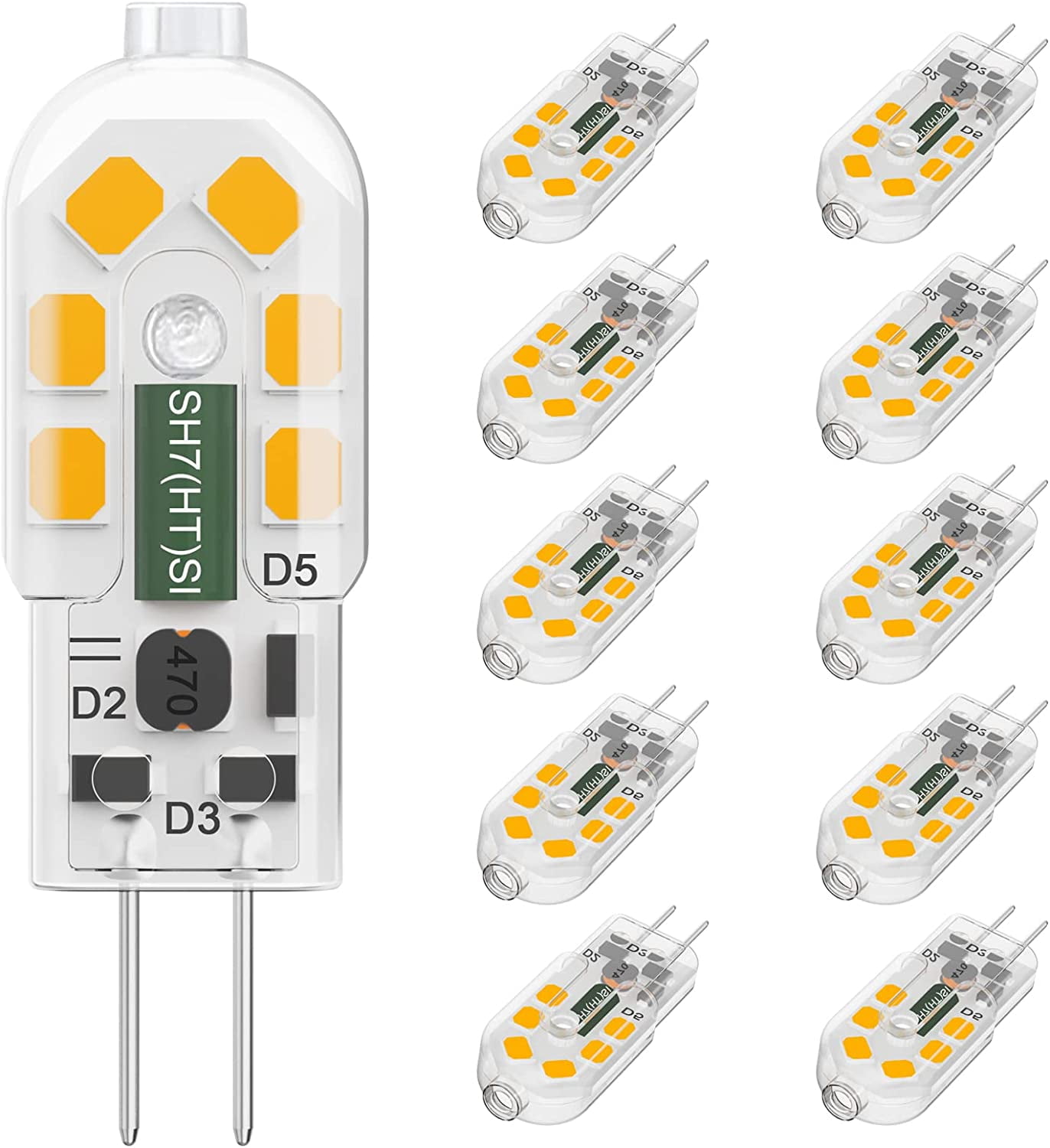 Energy-Efficient G4 LED Bulb 12V - T3 JC Type Bi-Pin Base - 2W Halogen ...
