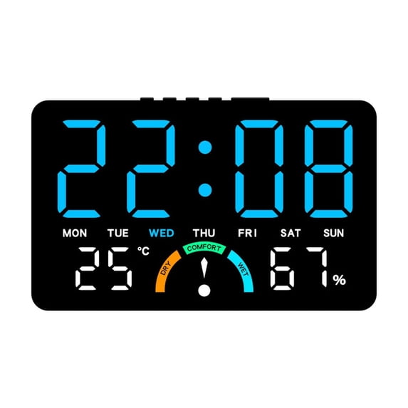 Energy Efficient LED Electronic Clock Temperature Hygrometer Monitor 2 ...