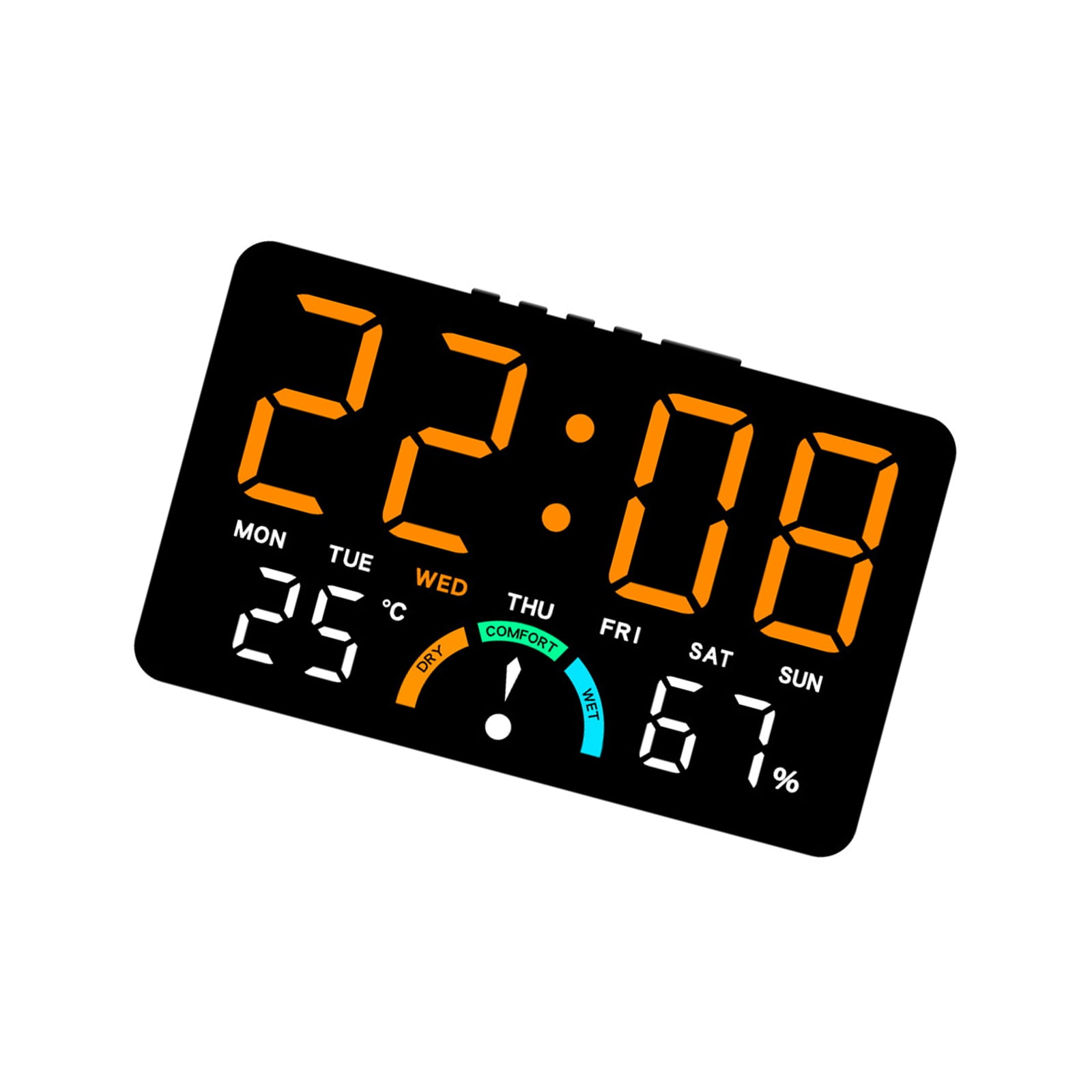 Energy Efficient LED Electronic Clock Temperature Hygrometer Monitor 2 ...