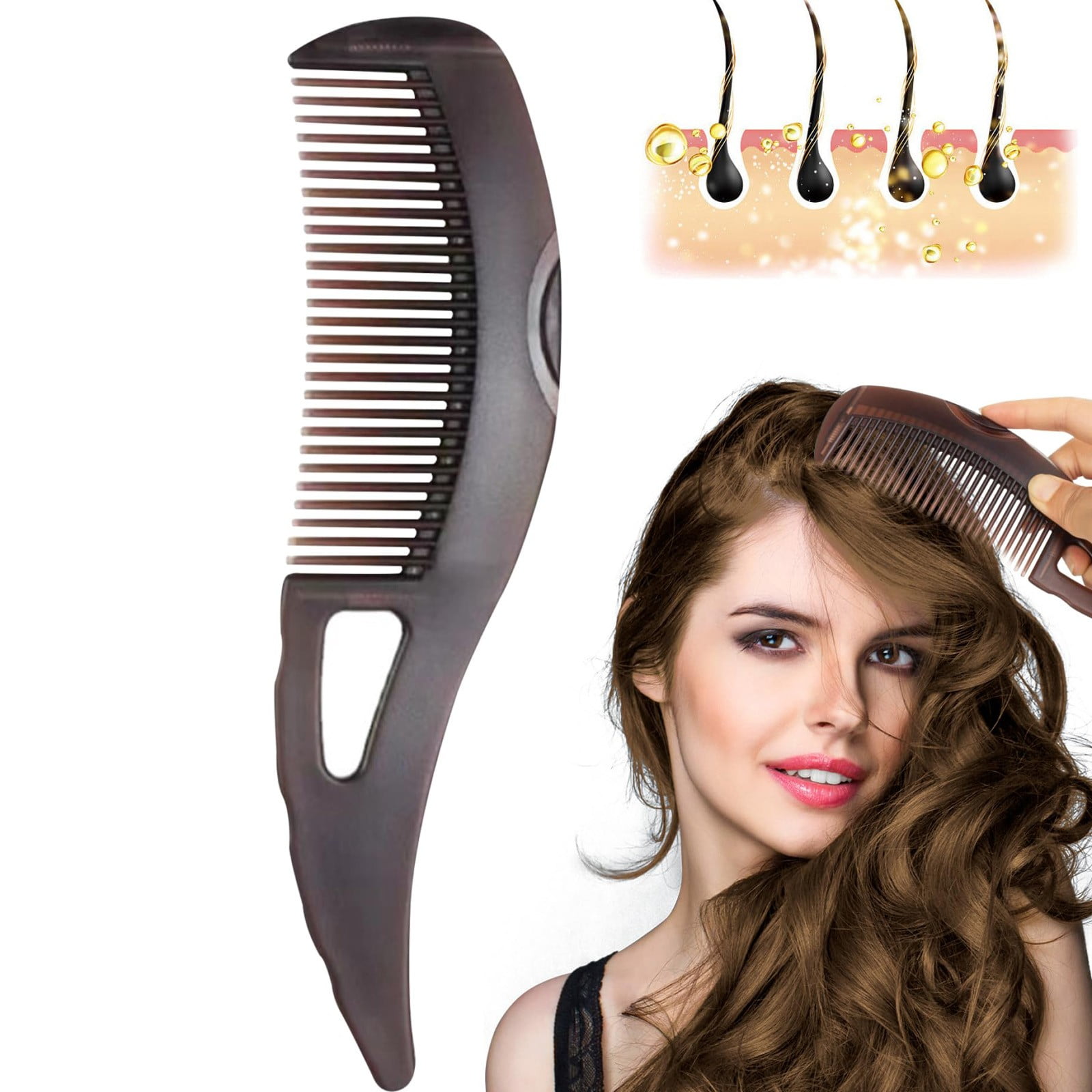 Energy Infused Hollow Scalp Massage Comb ABS Material For Hair Care Oil ...