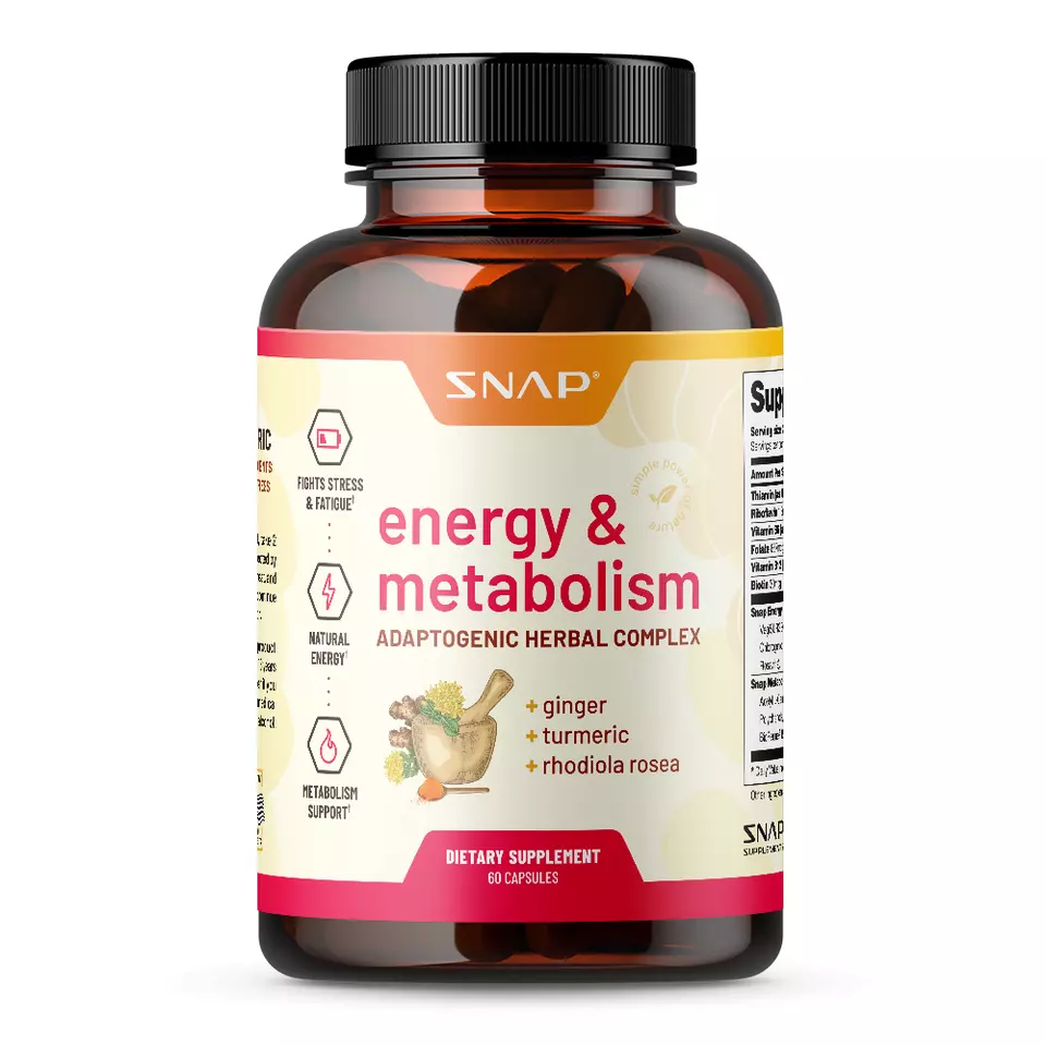Energy Metabolism Natural Booster with Turmeric & Ginger Stress Relief ...