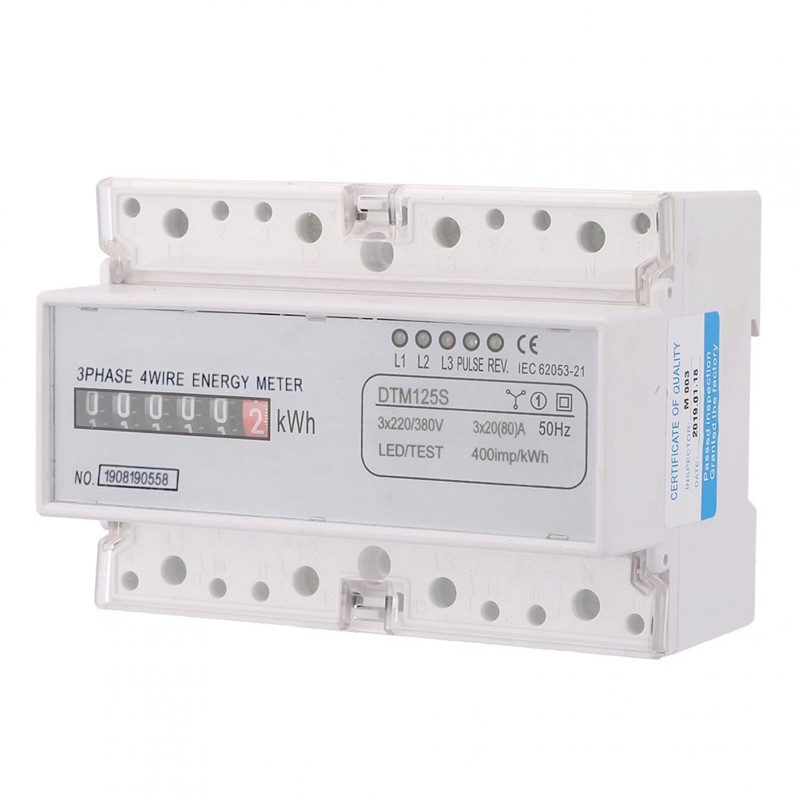 Energy Meter,220/380V 20‑80A Energy Consumption Digital Electric Power ...