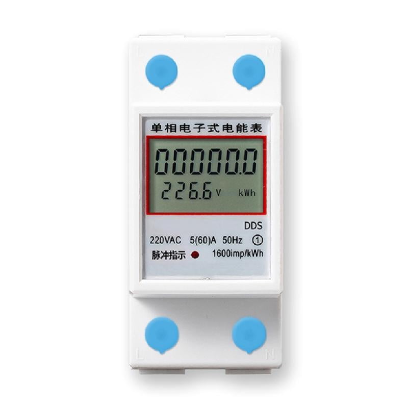 Energy Meter Digital Wattmeter AC220V 60A Power Din Rail Voltage ...