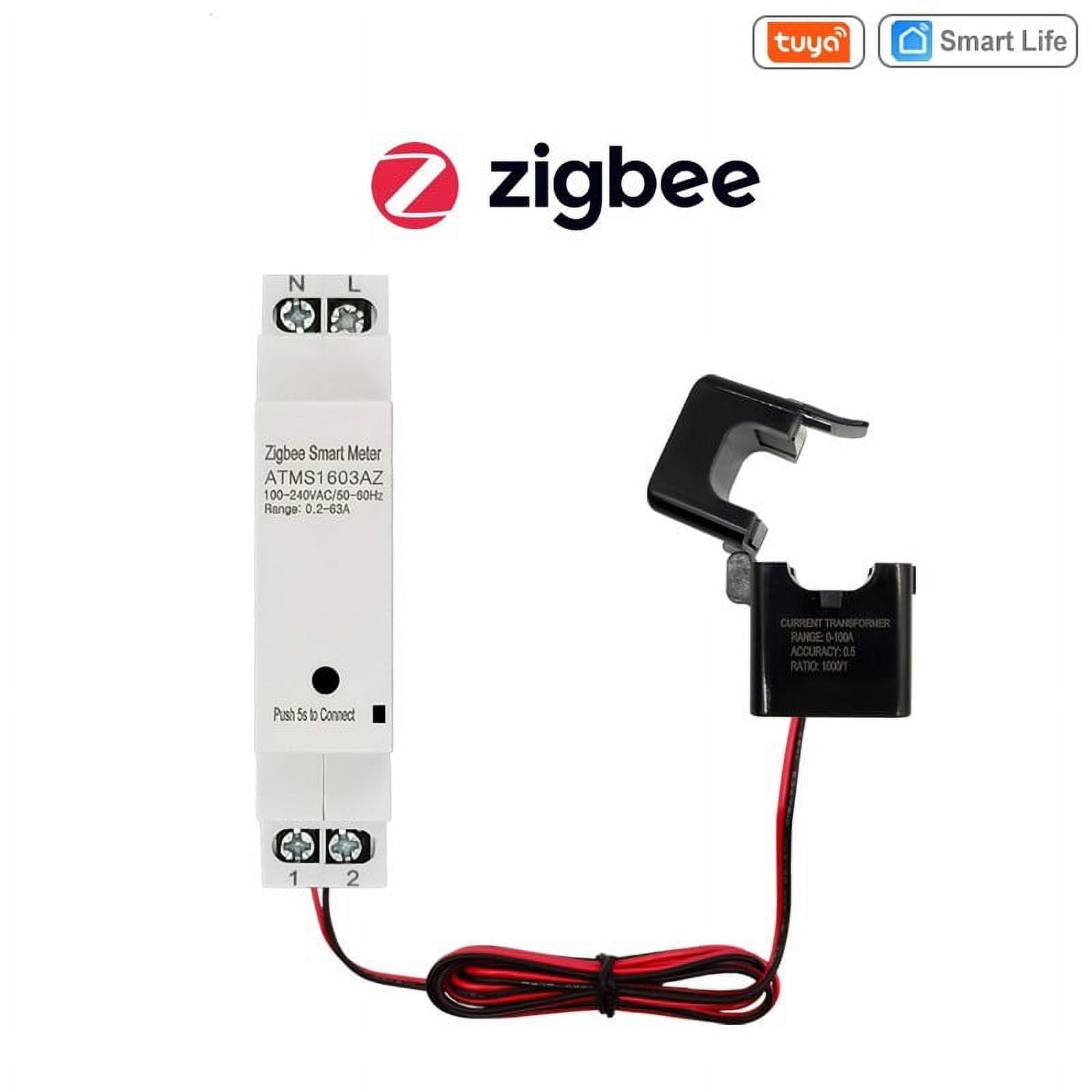Energy Meter Smart Zigbee Zigbee Energy Meter App Control Current Transformer Din Rail Home ...