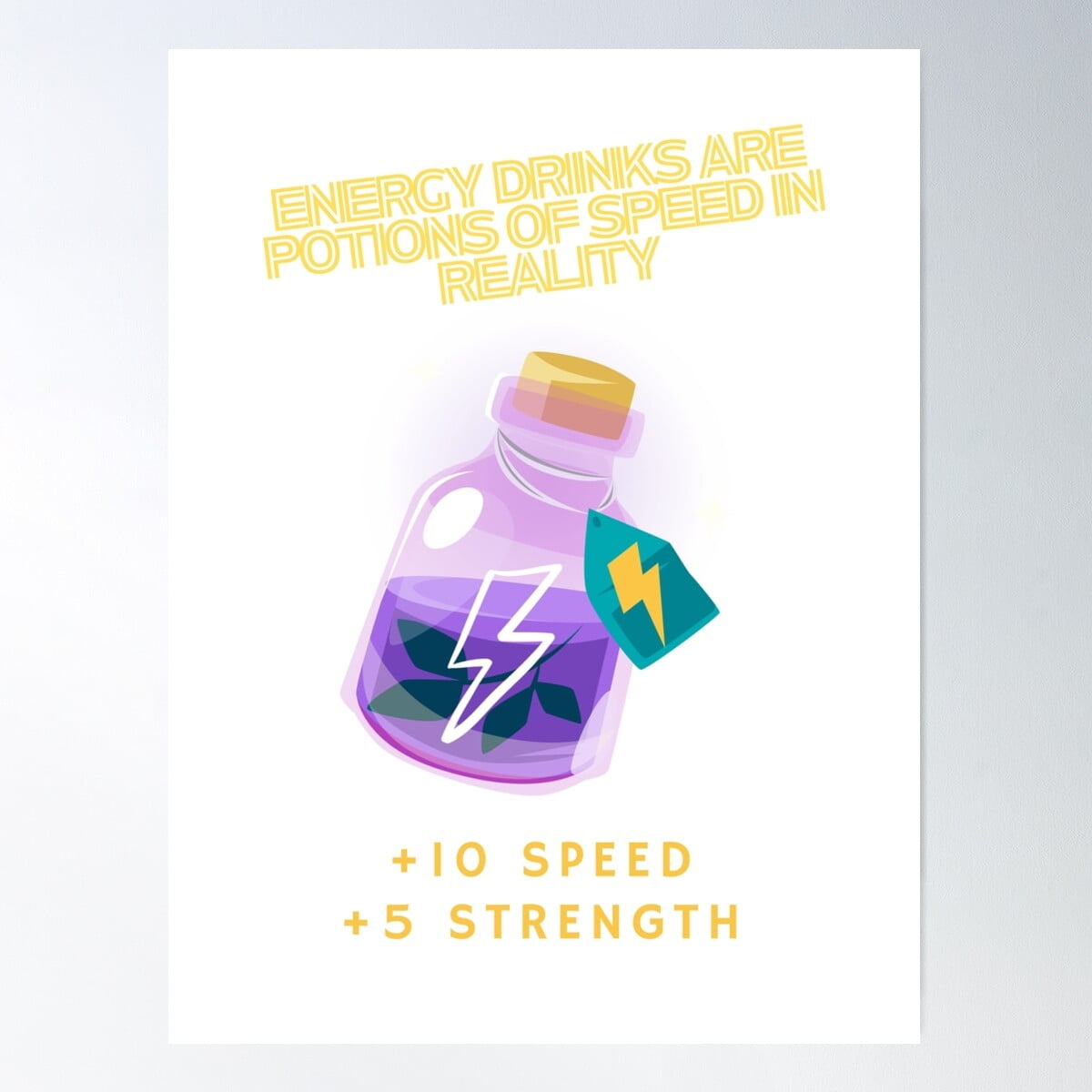 Energy Potion Poster Wall Art, Modern Wall Decor For Living Room Bedroom, 24x36 UNFRAMED ...