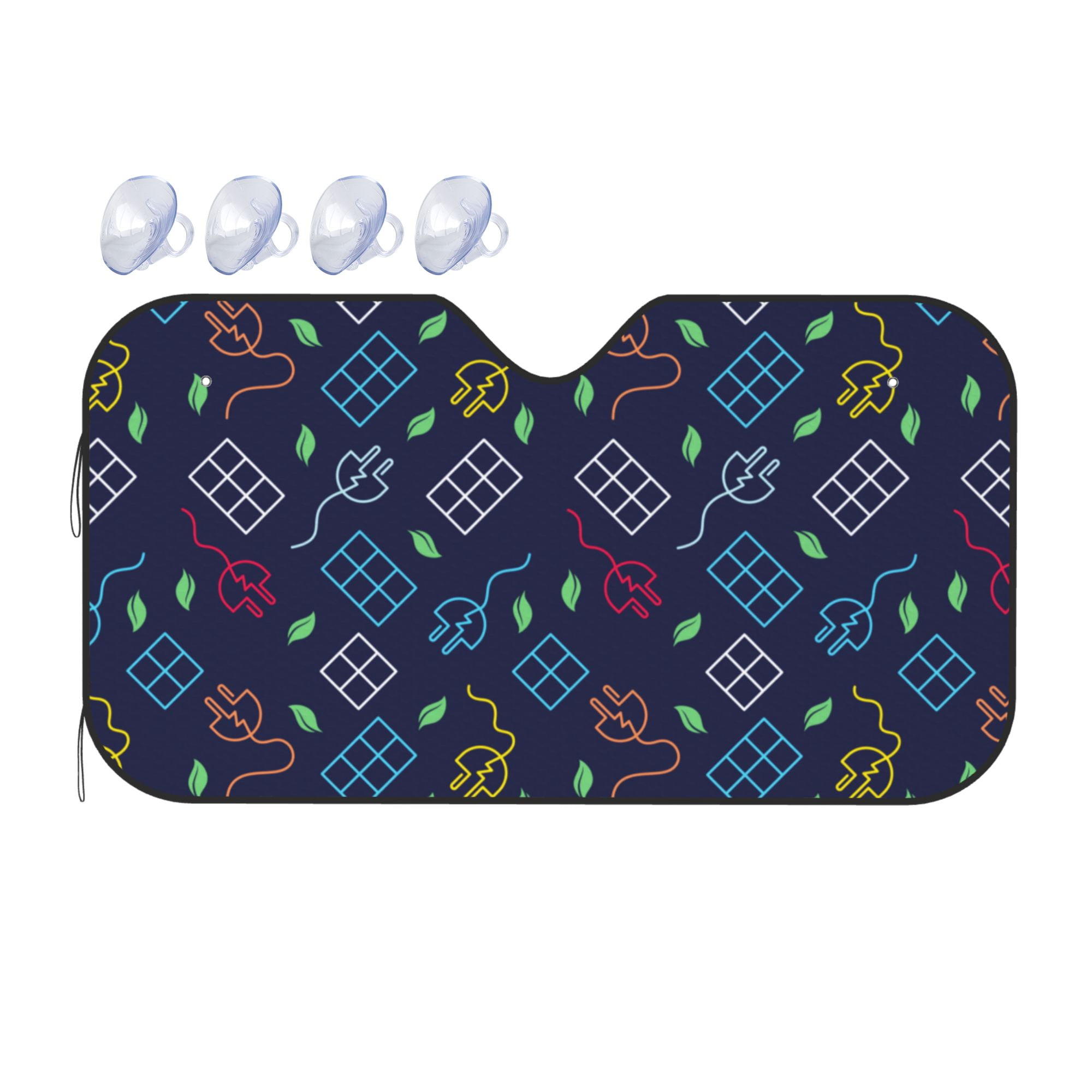 Energy Seamless Patterns 1-Piece Car Front Window Sunshade-Foldable for ...
