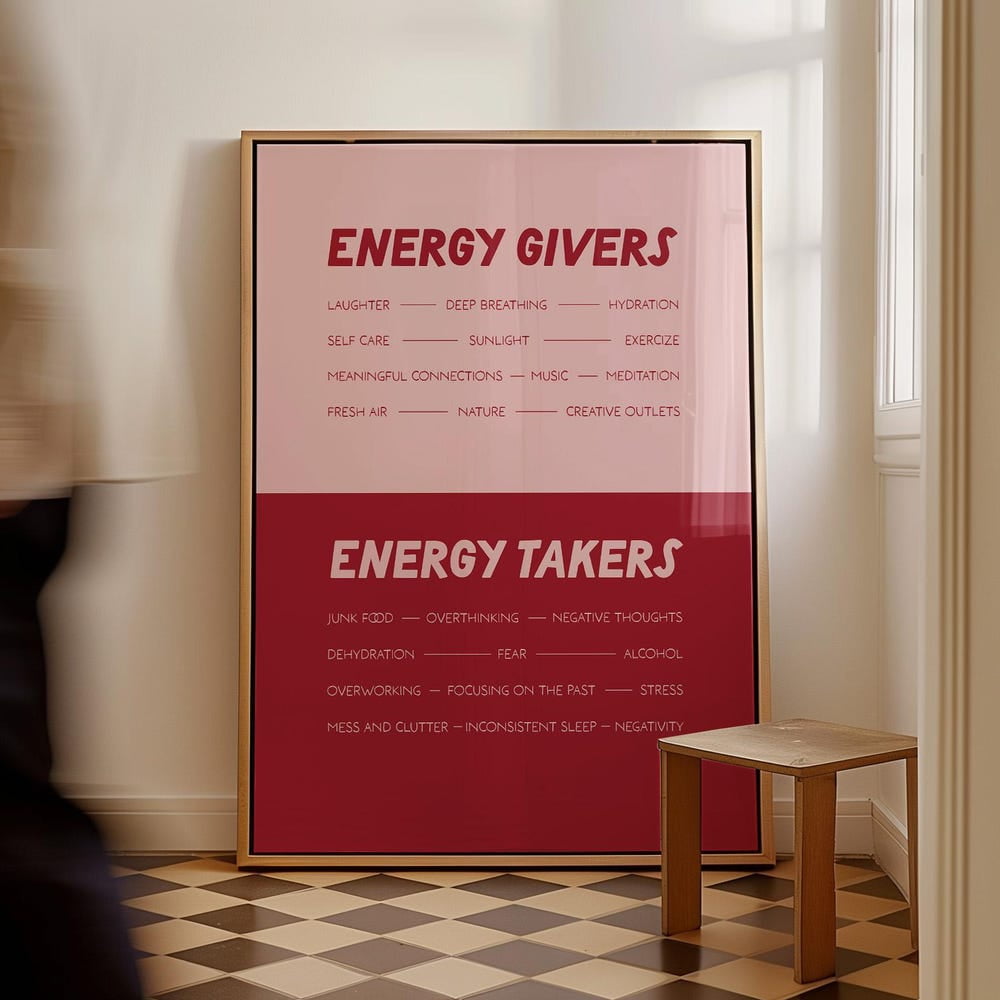 Energy Takers Vs Givers Poster: Therapy Office Decor UNFRAMED PAPER ...