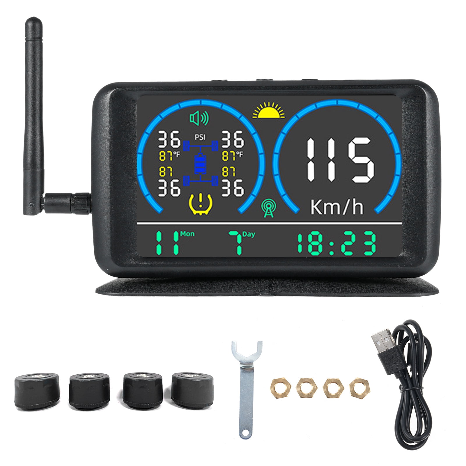 Energy Tire Pressure Monitoring System With 4 Sensors 4 Alarm Modes ...