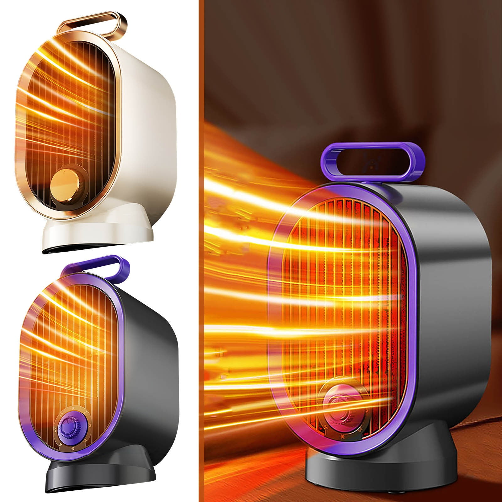 Energy-saving Heater, Small Portable Heater, 3-Speed Adjustable, Sleek ...