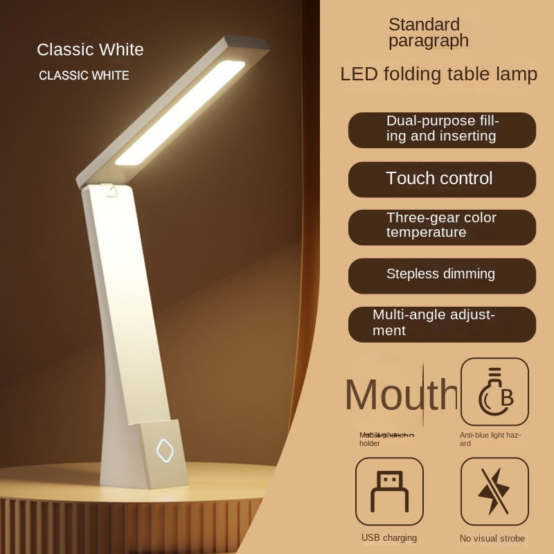 Energy-saving eye protection desk table lamp rechargeable plug-in dual ...