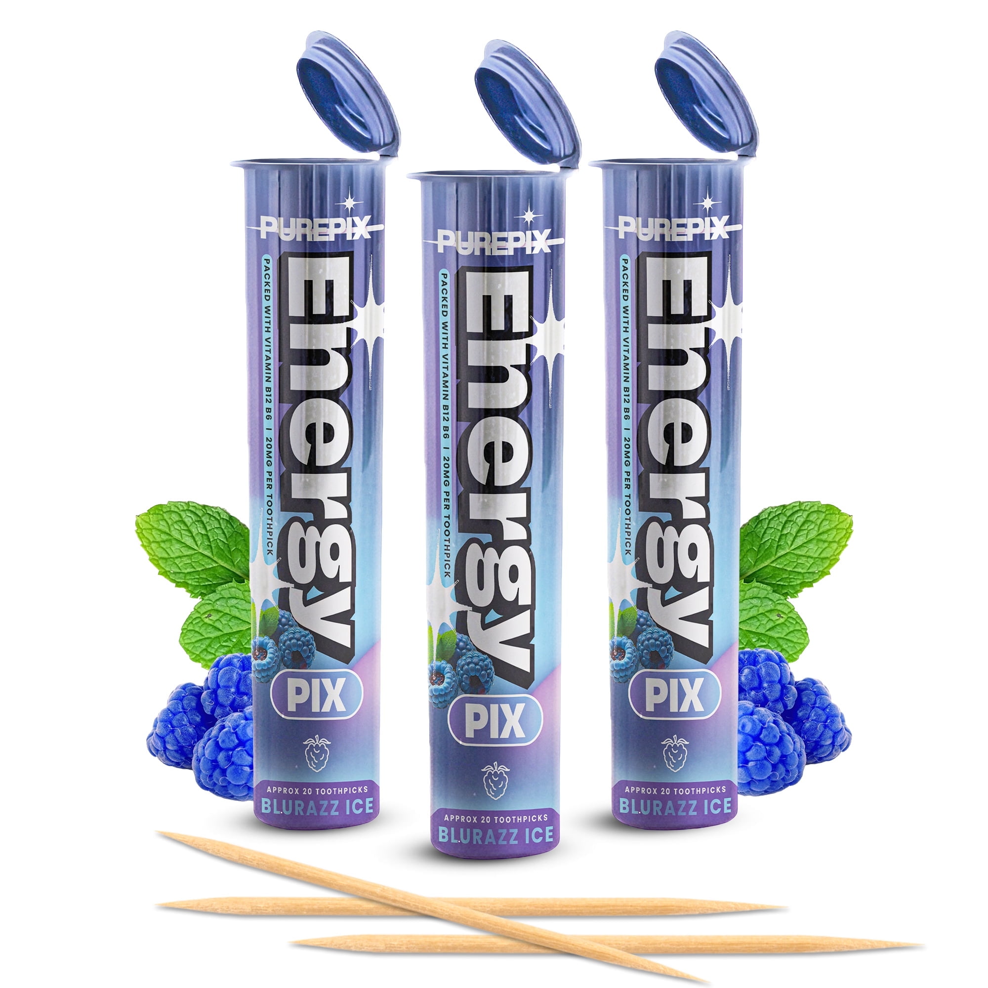EnergyPix Extra Thick Caffeine Flavored Toothpicks - Infused with L ...