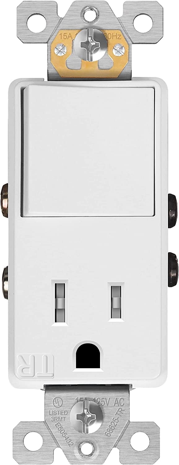 Enerlites 68625-TR, 15A 120-277VAC Paddle Switch, Electrical Outlet ...