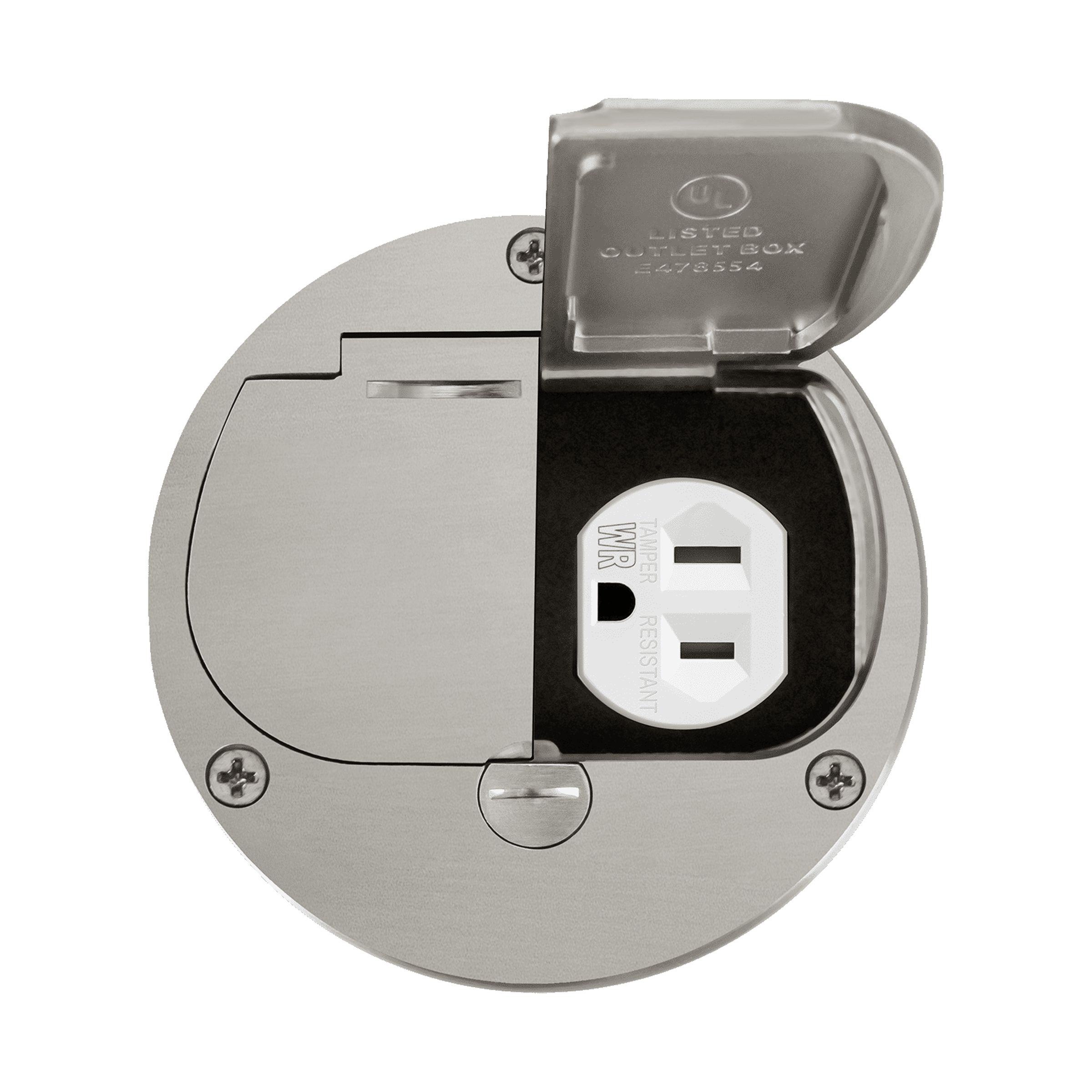 Hubbell Raco 6239NI Nickel Plated Concealed Receptacle Floor Box Kit ...