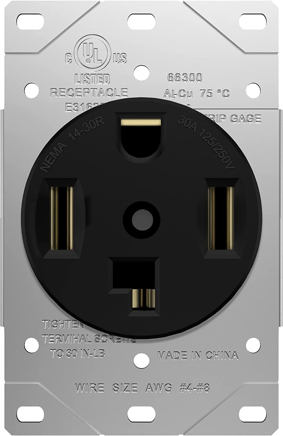 ENERLITES 30 Amp Dryer Receptacle Outlet, NEMA 14-30R | Residential ...