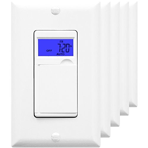 Enerlites HET01 7 Days Digital In-Wall Programmable Timer Switch with ...