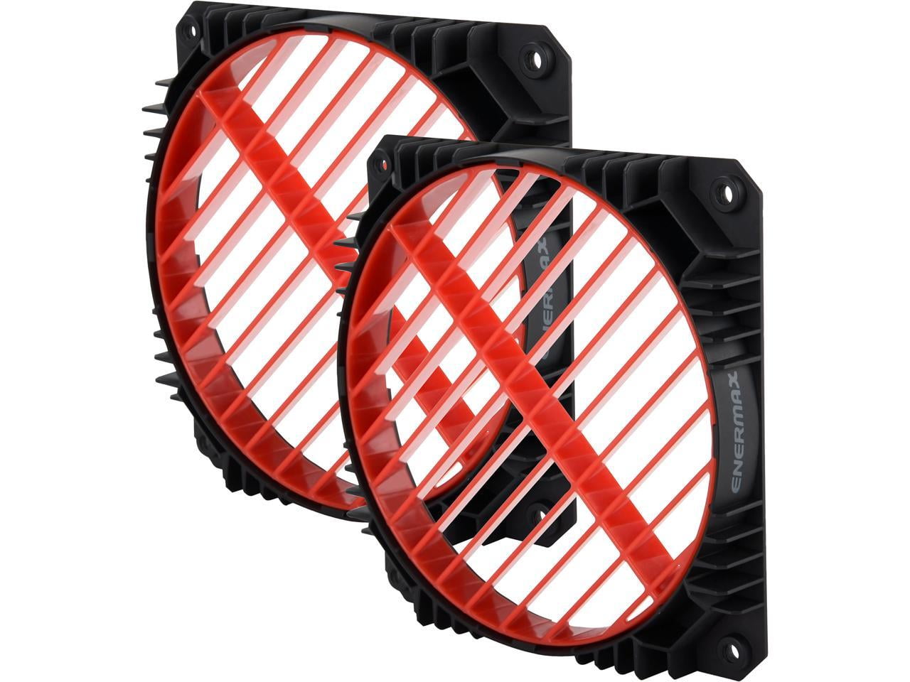 Enermax Air Guide 360° Rotatable Fan Grill, EAG001-R, Twin Pack – Red ...