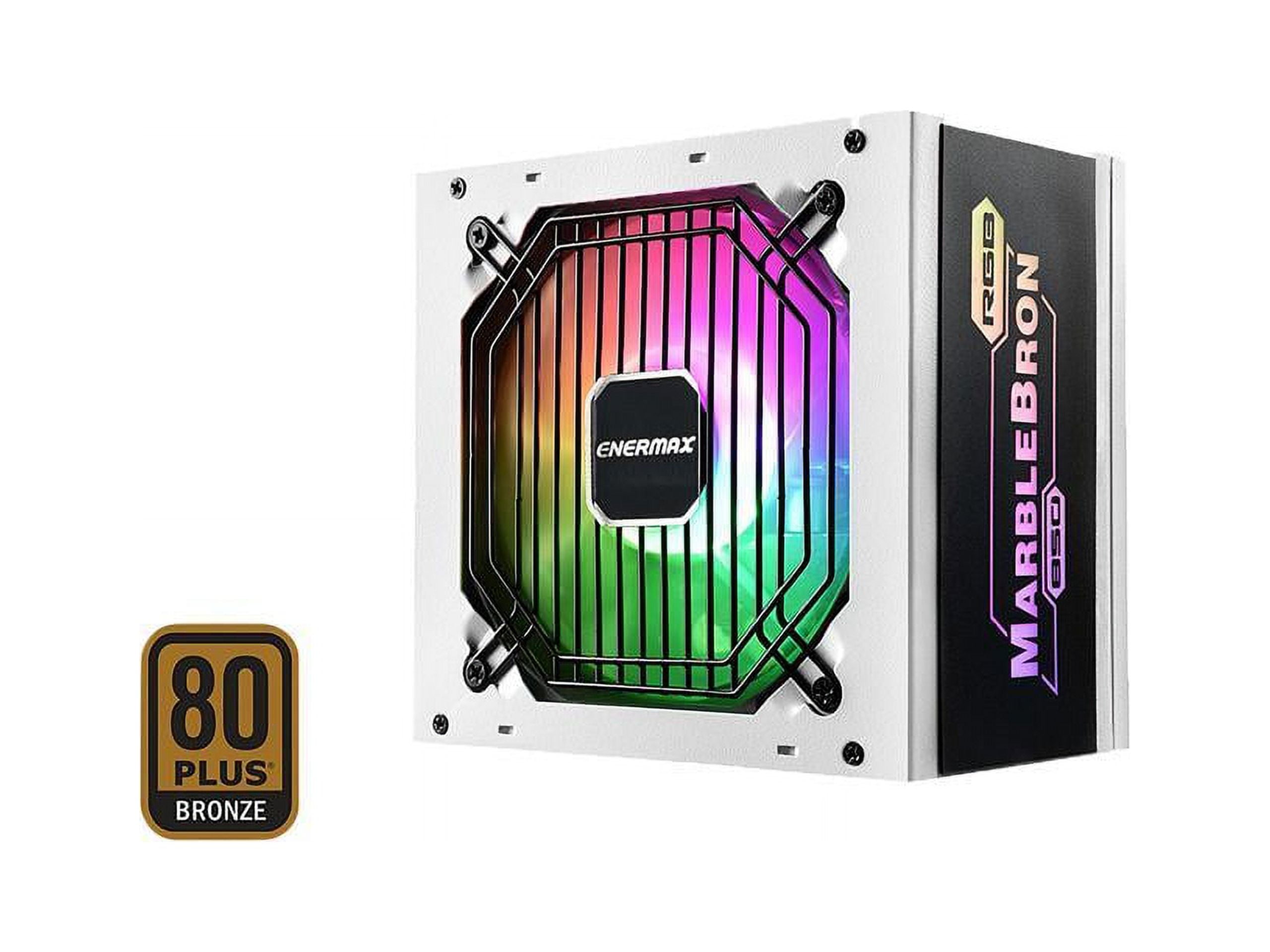 Enermax MarbleBron RGB White 850W 80 PLUS BRONZE Certified, Semi-Modular, ATX12V / EPS12V, 5 ...