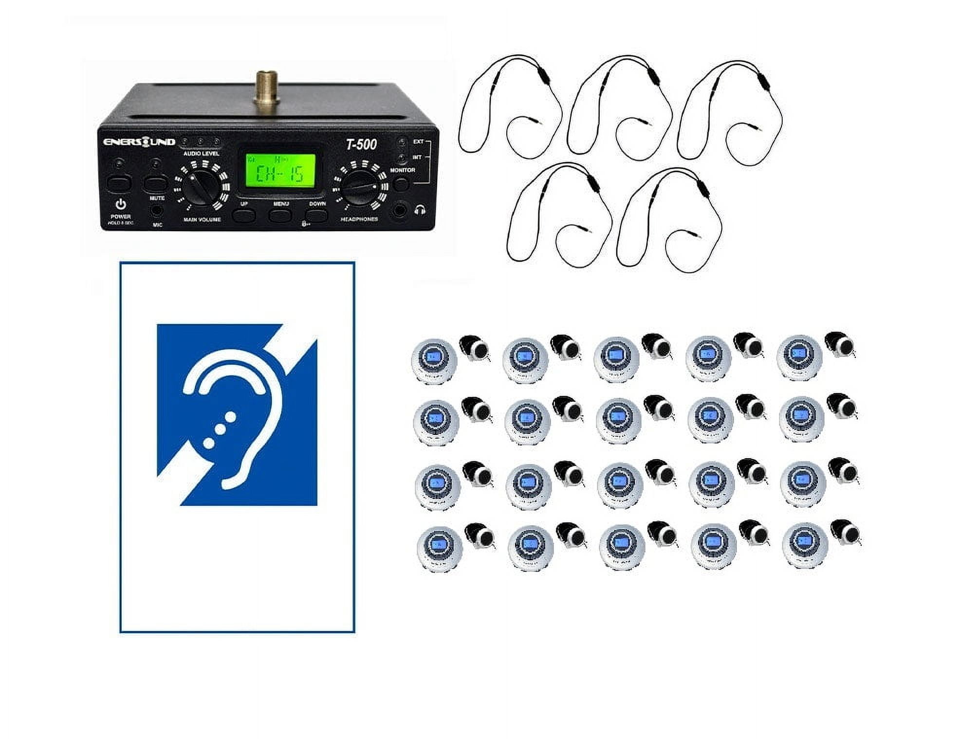 Enersound 20-Person Assistive Listening System with Neckloops, ADA ...