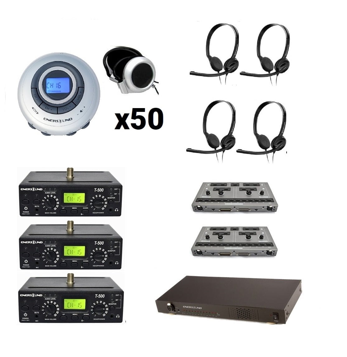 Enersound 50-Person Professional Simultaneous Interpretation System for ...