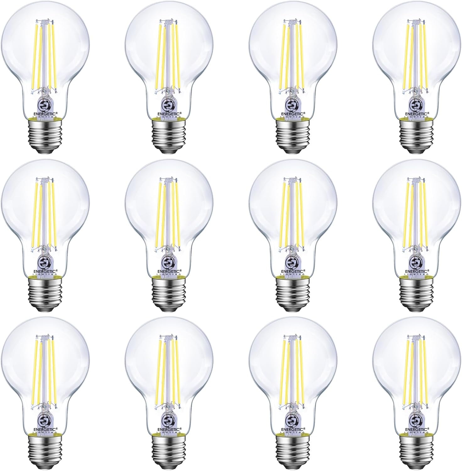 Enertic Dimmable LED Filament Light Bulbs Clear, 6.5W, 60 Watt Equivt ...