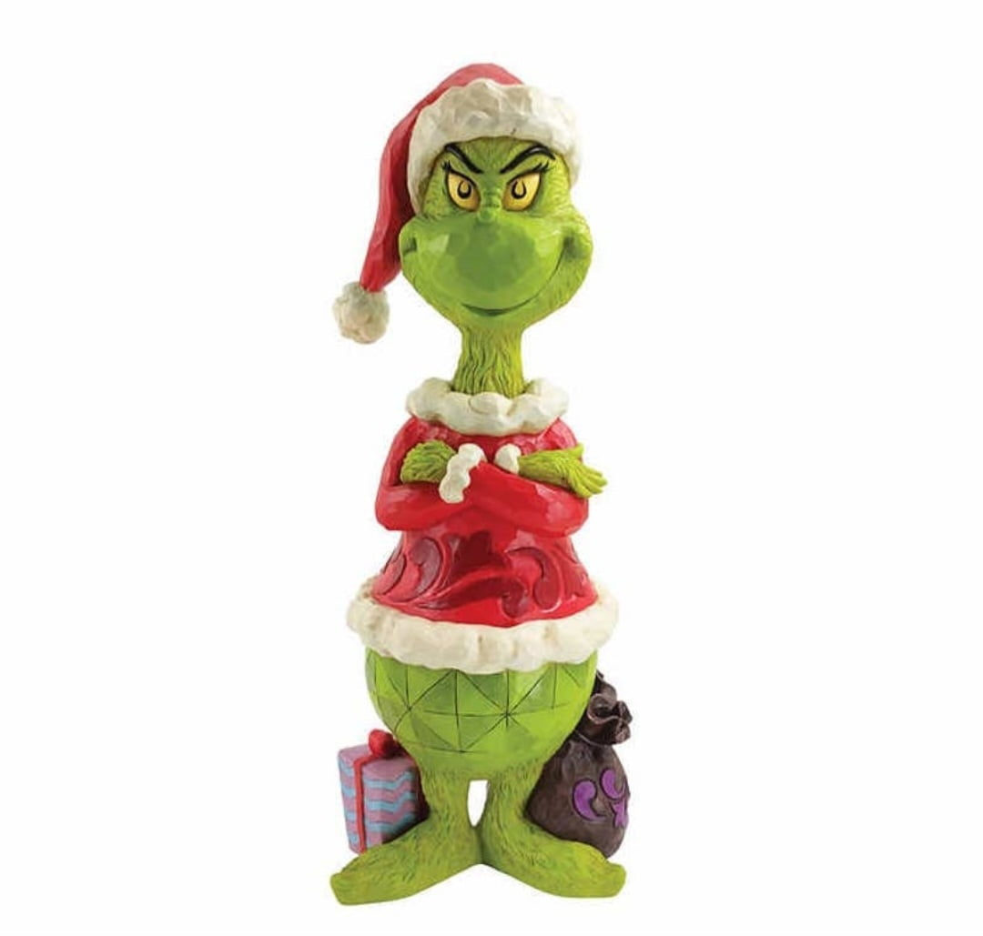 "Enesco Jim Shore Dr. Seuss Festive Grinch in Santa Outfit 20"" Hand ...