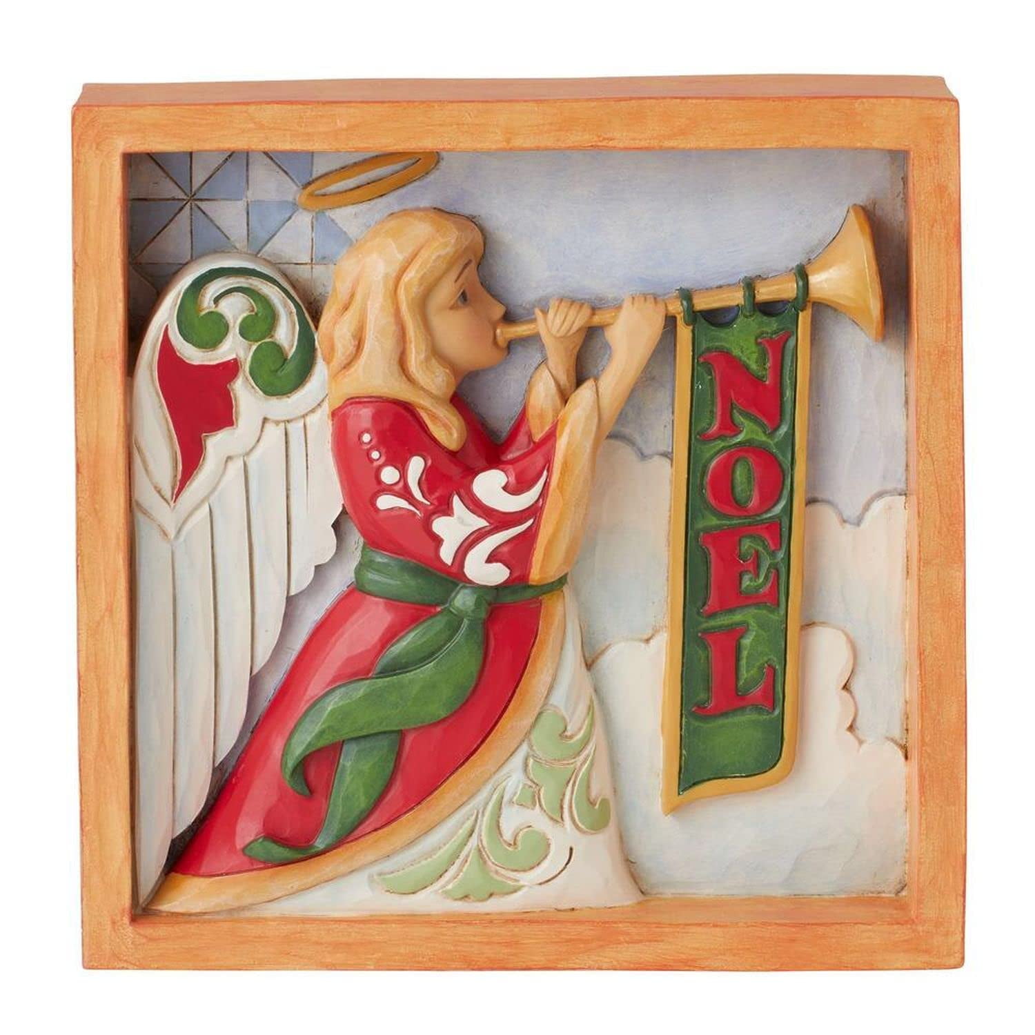 Enesco Jim Shore Heartwood Creek Angel with Trumpet Plaque - Walmart.com