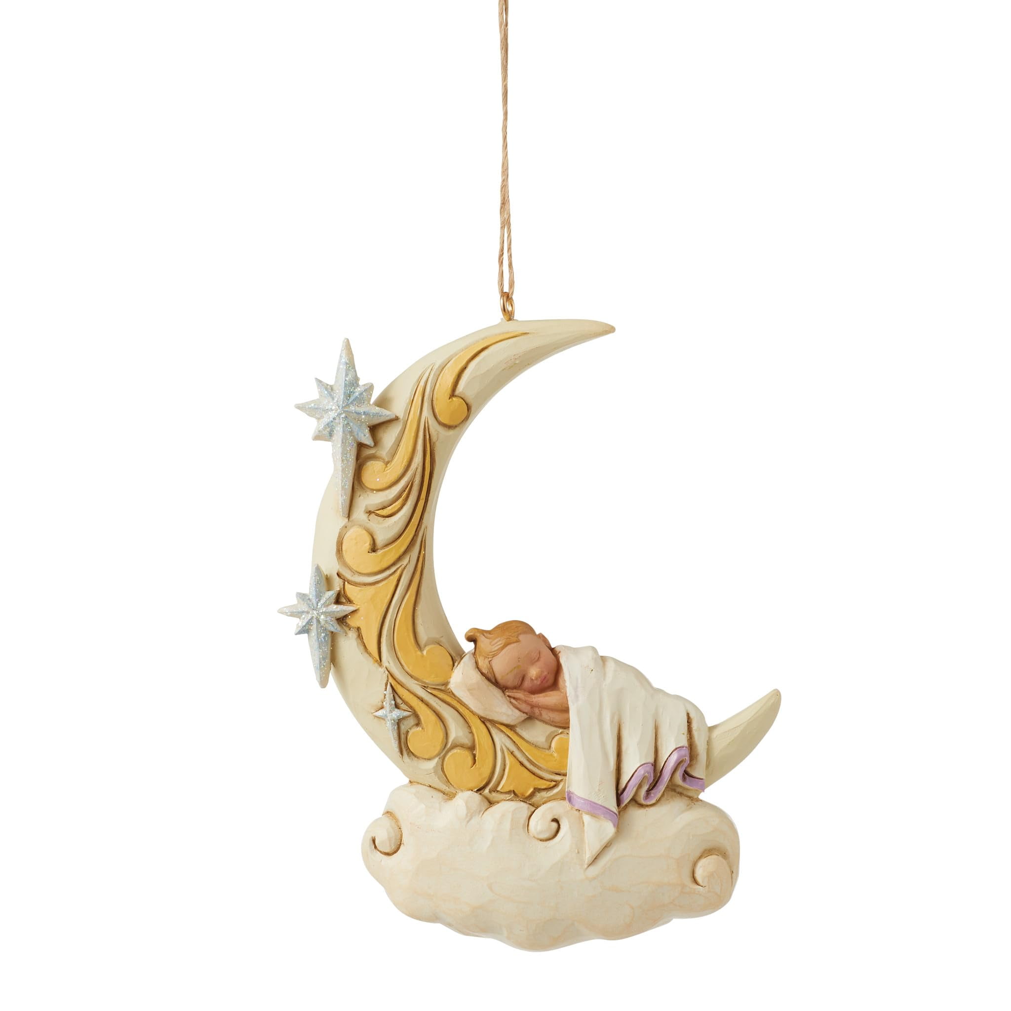 Enesco Jim Shore Heartwood Creek, Small Christmas Baby Sleeping on Moon ...