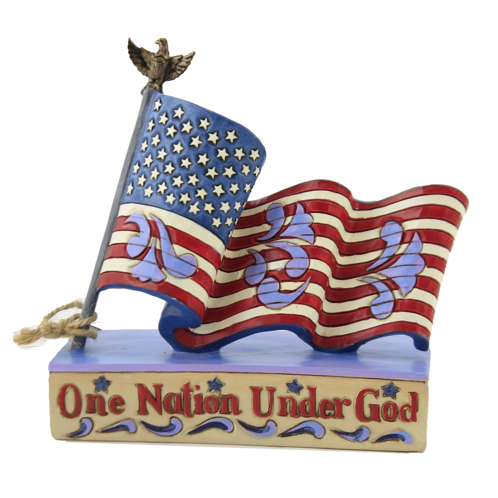 Enesco Jim Shore Heartwood Creek Patriotic One Nation Flag Figurine ...