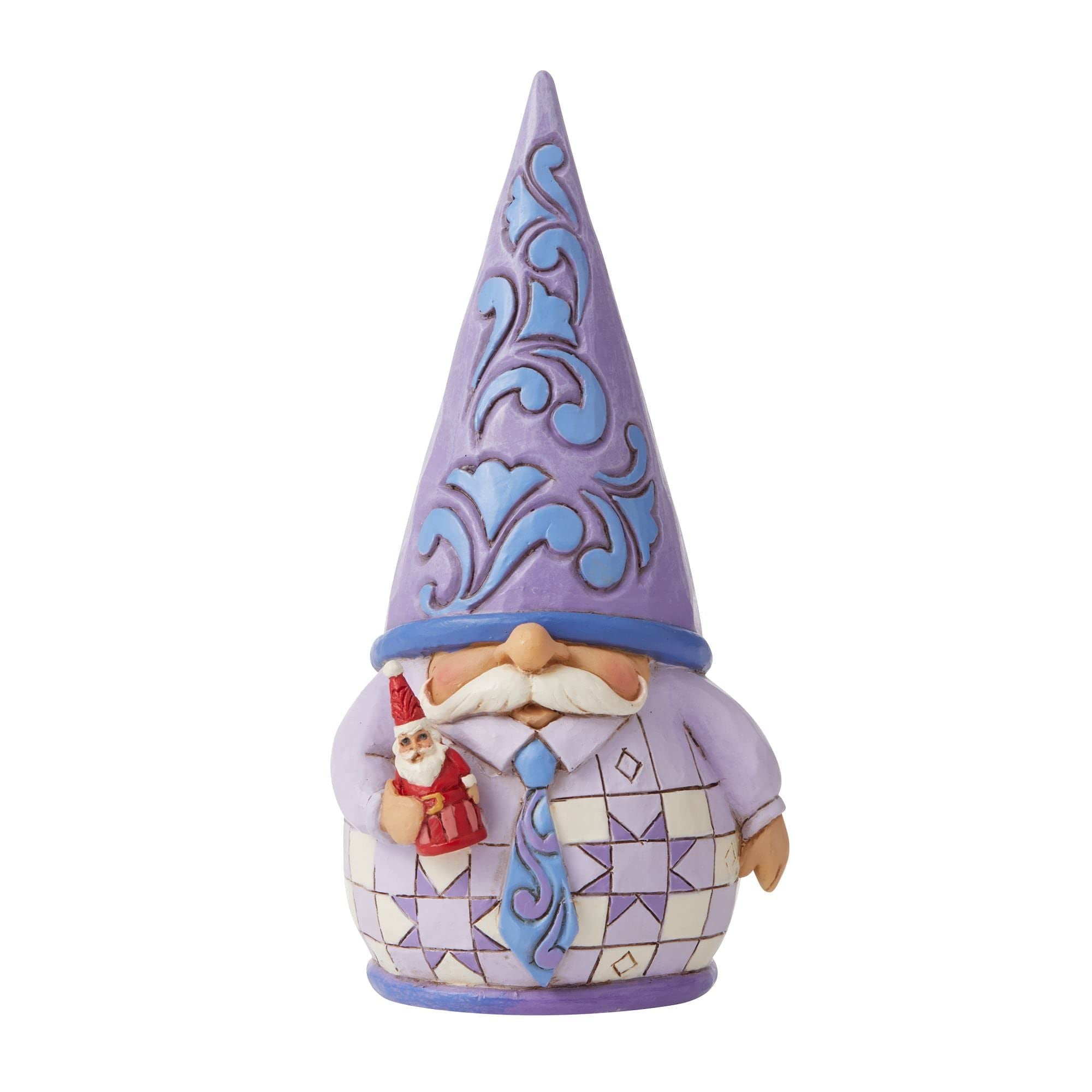Enesco Jim Shore Heartwood Creek Purple Gnome with Santa Figurine ...