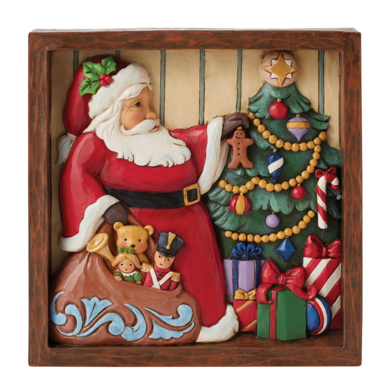 Enesco Jim Shore Heartwood Creek Santa Decorating Tree Plaque - Walmart.com
