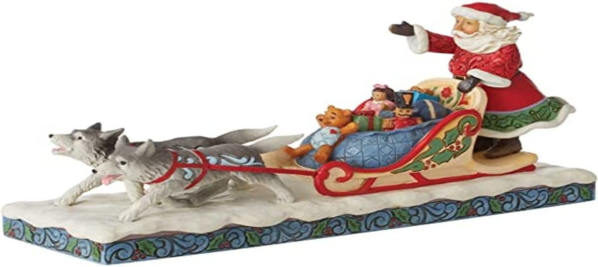 Enesco Jim Shore Heartwood Creek Santa Dog Sledding Figurine, 4.53 Inch ...