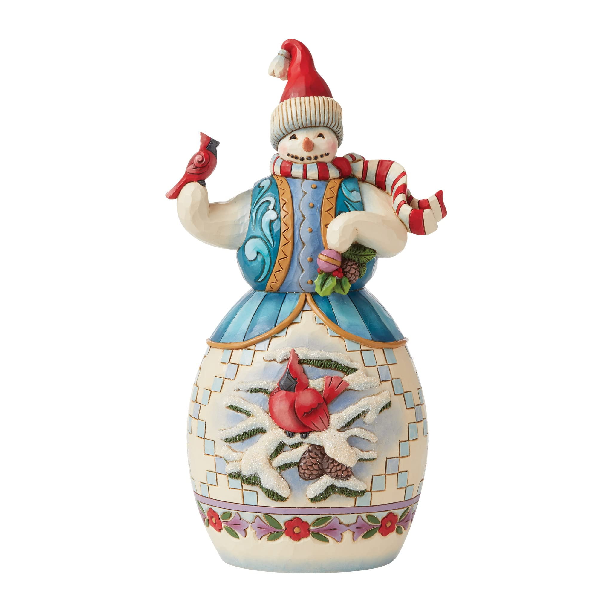 Enesco Jim Shore Heartwood Creek Snowman with Cardinal Figurine ...