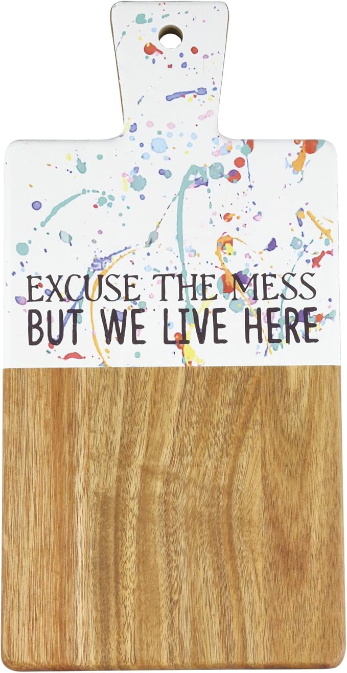 Enesco Our Name is Mud Excuse The Mess Splatter Cutting Board, 12 by 6 ...