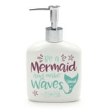 Enesco Our Name is Mud Mermaid Waves Stoneware Soap Dispenser, 12 oz ...