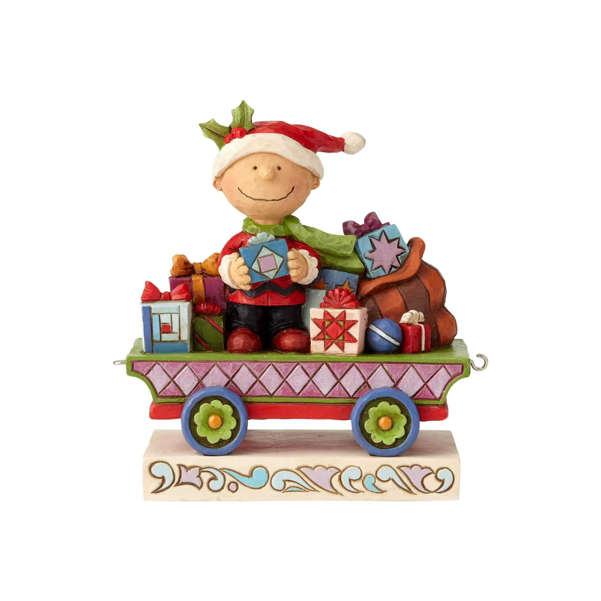 Enesco Peanuts by Jim Shore Charlie Brown Christmas Train Figurine, 4. ...